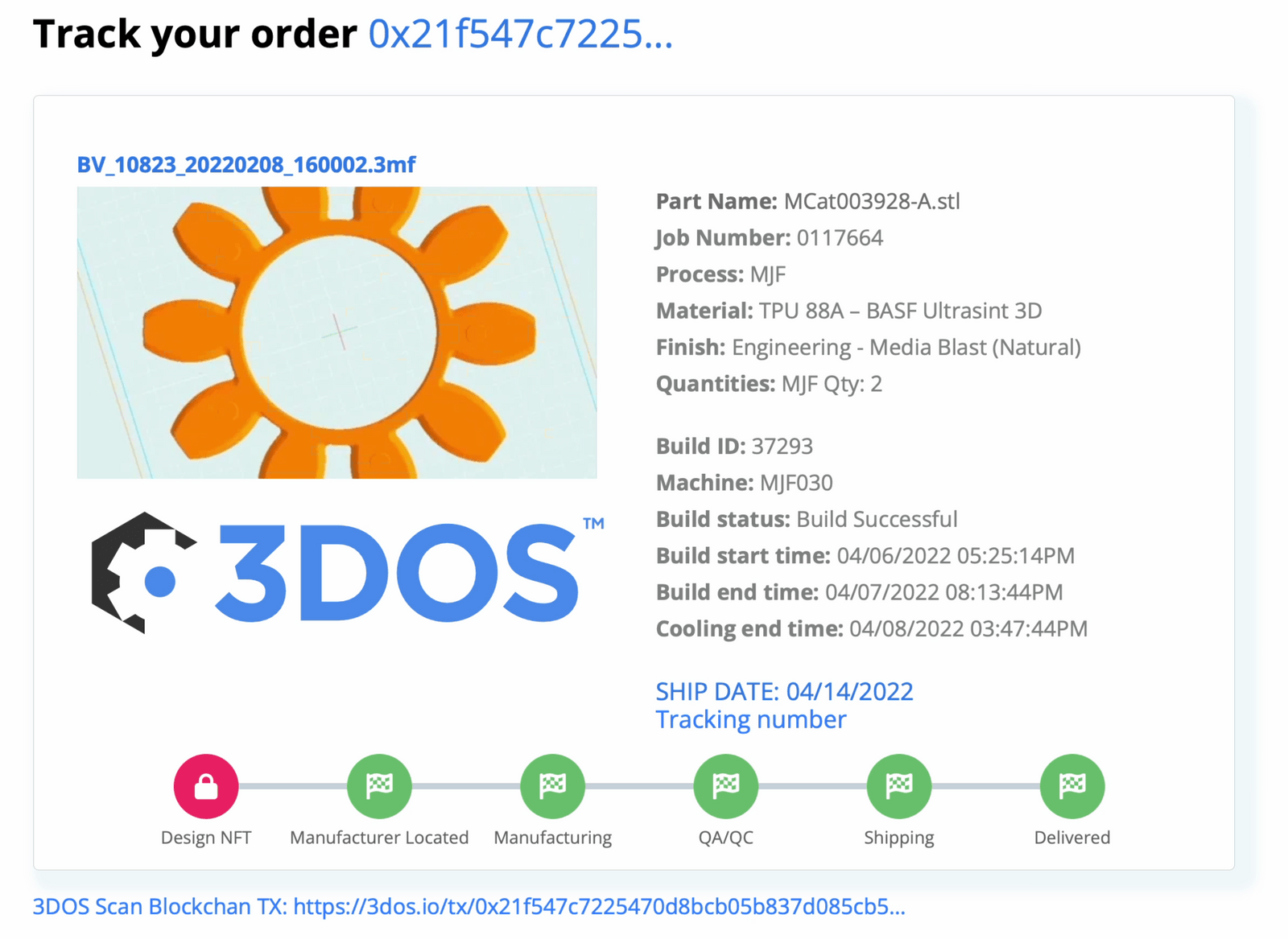 Blockchain 3D Printing Services - 3DOS